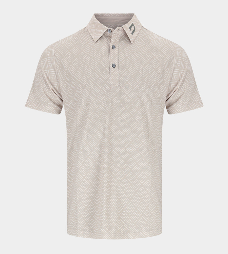 Men's Chevron Polo in Beige | Affordable Polo Shirts | Druids