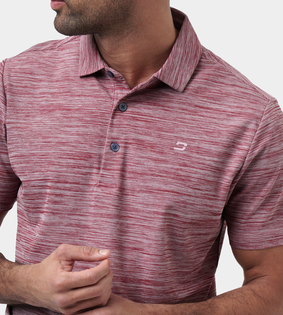 Pinnacle Polo In Burgundy | Golf Lightweight Polo Shirts | Druids