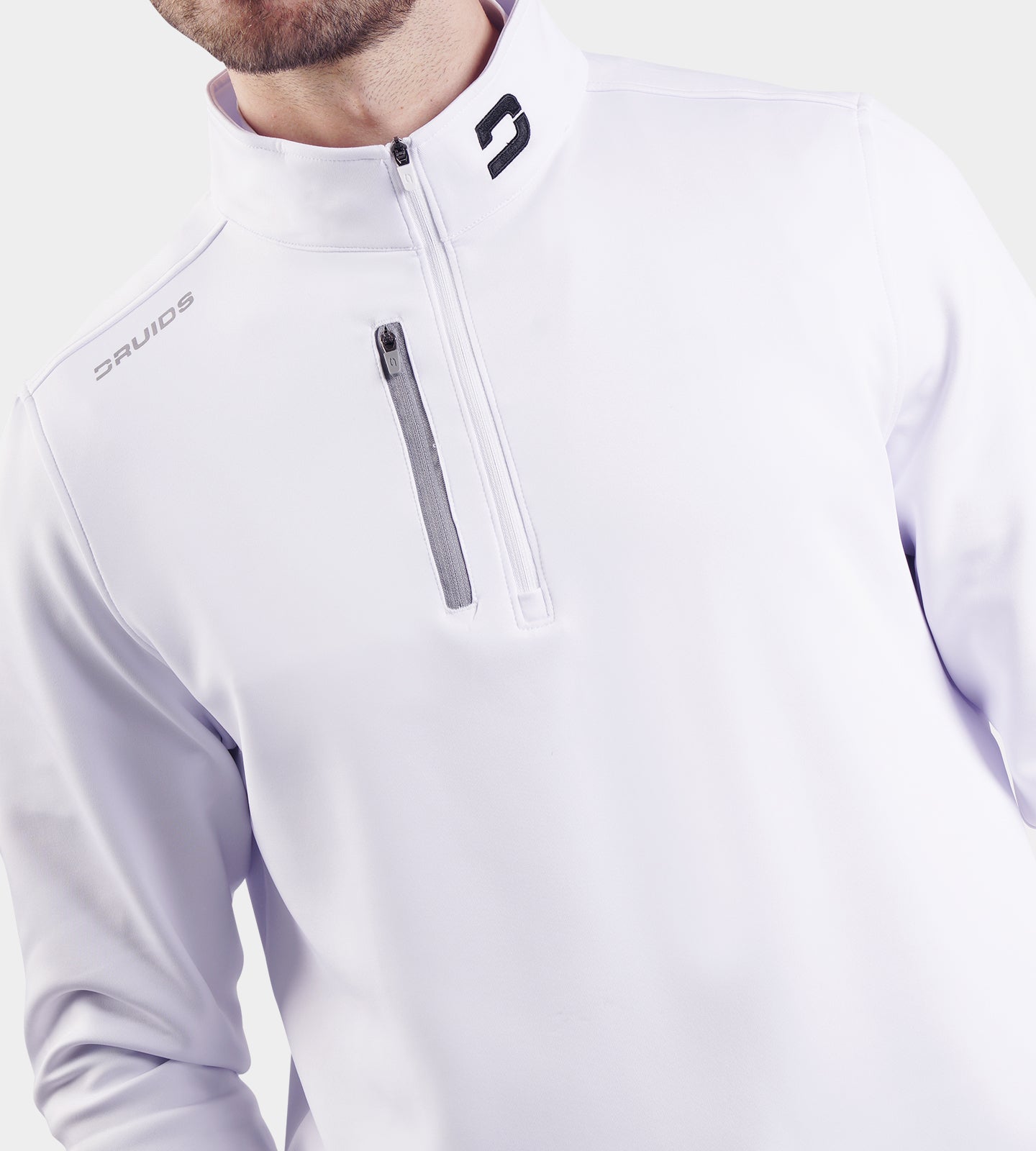 Men's Ultra Blend Golf Midlayer 1/4 Zip In White | Druids