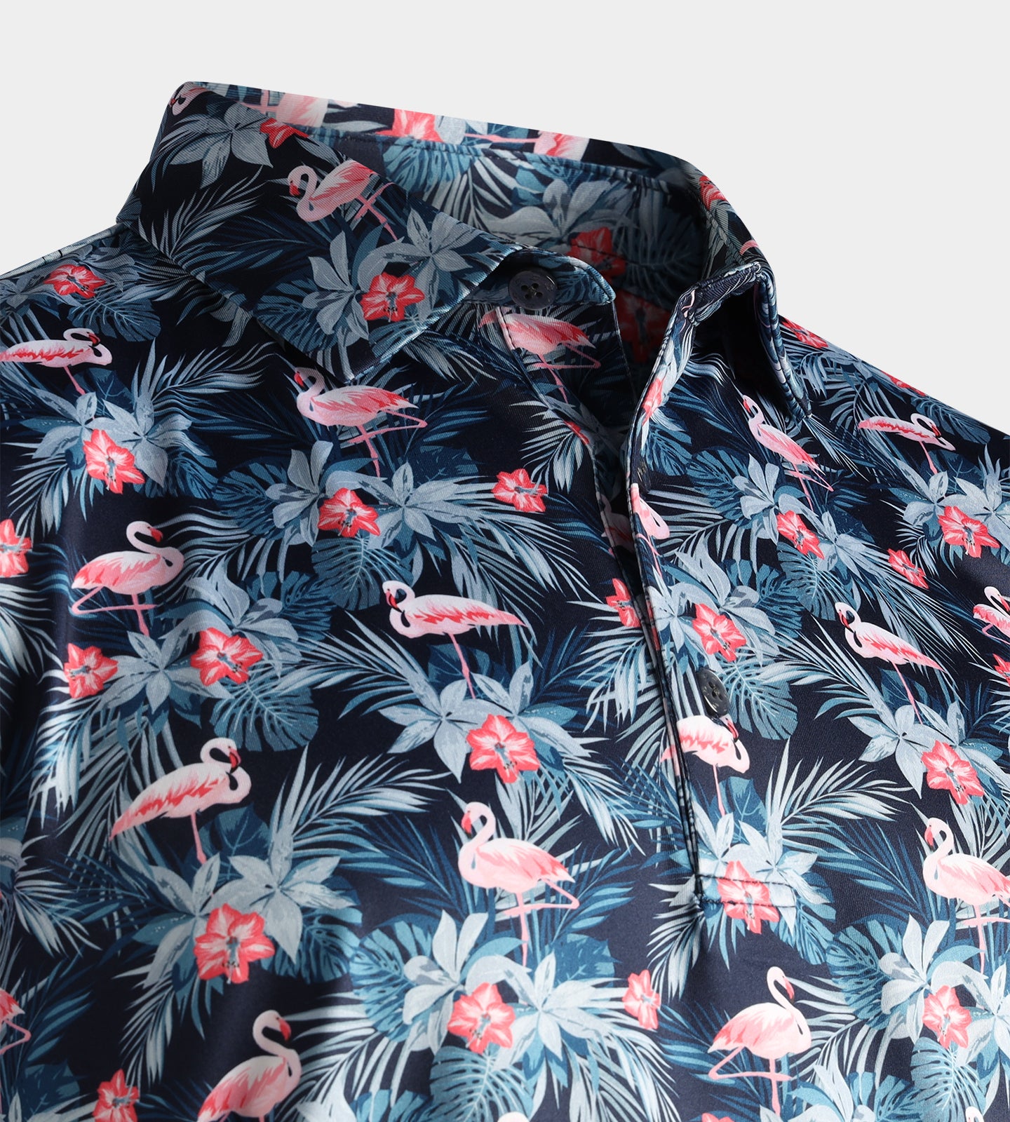 Flamingo Polo In Navy | Golf Lightweight Polo Shirts | Druids