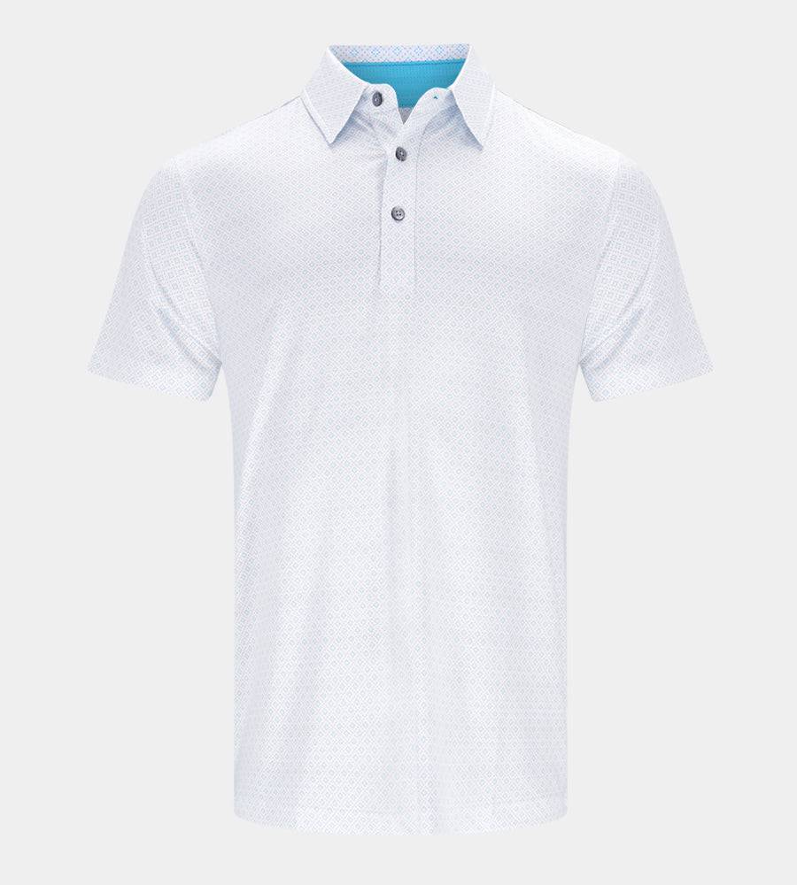Men's Diamond 2.0 Polo in White | Comfortable Golf Polos | Druids