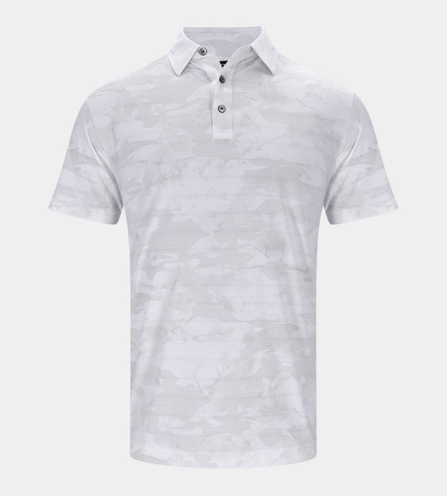 Men's Horizon Polo in White | Printed Golf Top | Druids